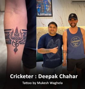 Cricketer Deepak Chahar’s Tattoo by Mukesh Waghela at Moksha Tattoo ...